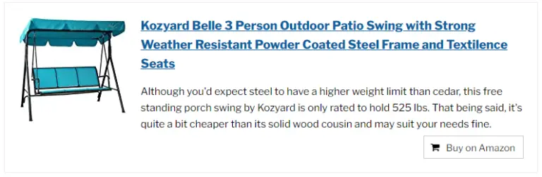 [True Weight] How Much Weight Can A Porch Swing Hold? - Clever Patio